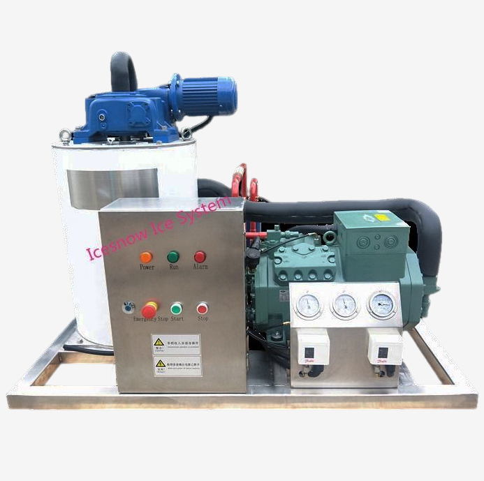 China ICESNOW 1ton/day Industrial Seawater Flake Ice Machine For ...